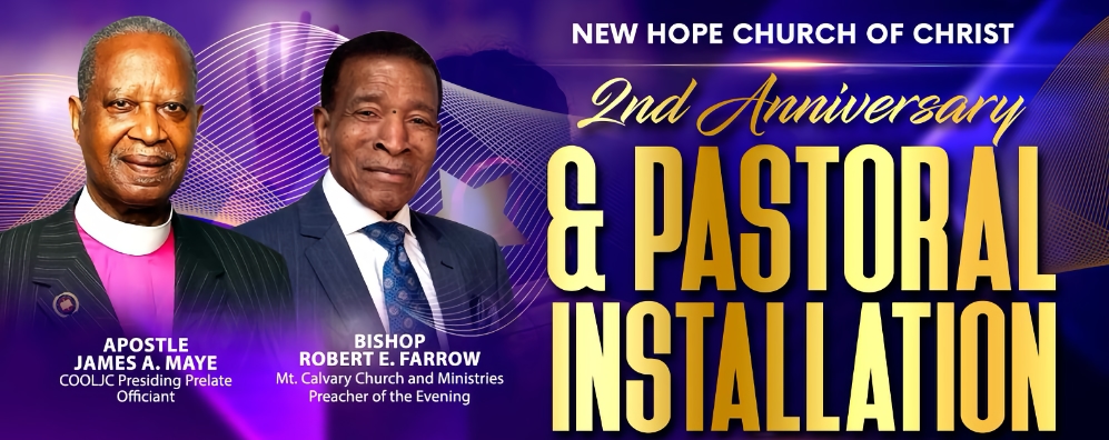 Pastoral Anniversary and Installation – New Hope Church of Christ